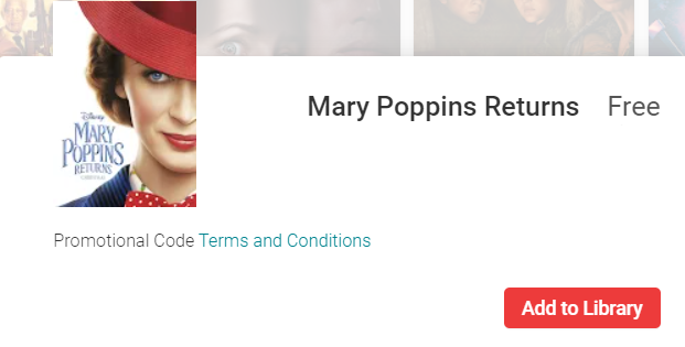 Mary Poppins Returns Google TV HD Digital Code (2018) (Redeems in Google; HD Movies Anywhere HDX ...