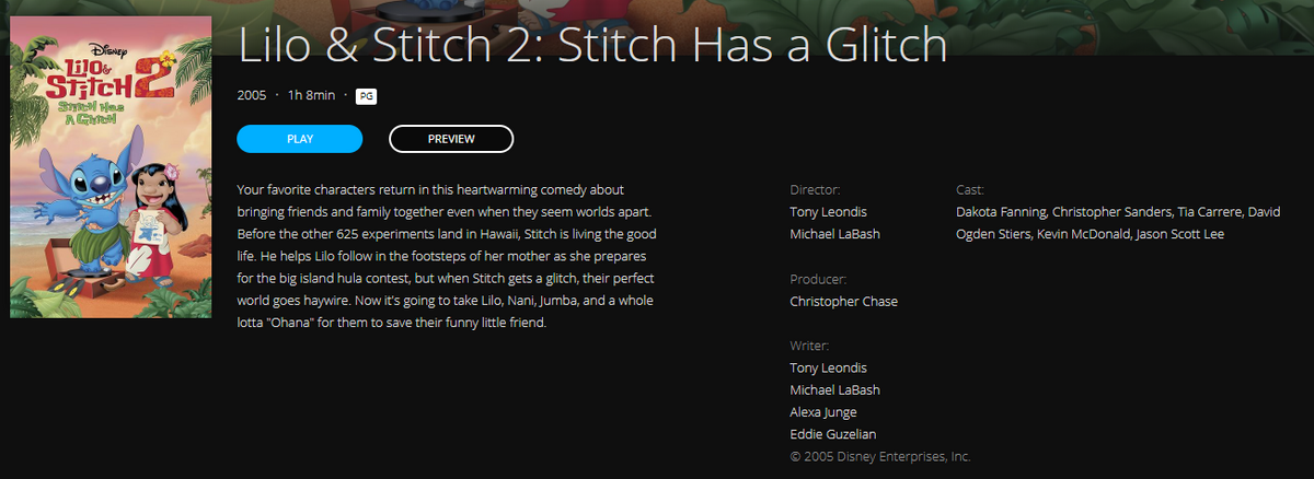 Lilo & Stitch 2: Stitch Has a Glitch HD Digital Code (2005) (Redeems in ...