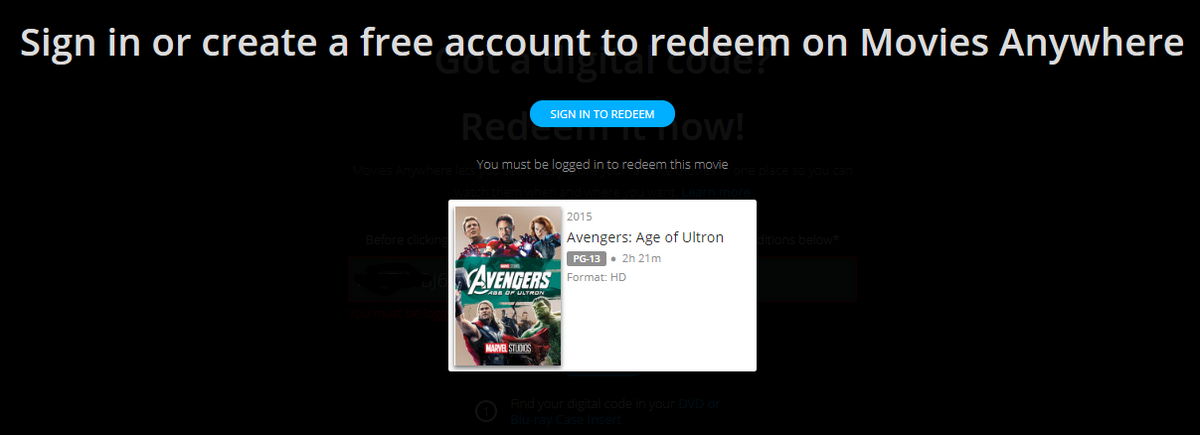 Avengers: Age of Ultron HD Digital Code (2015) (Redeems in Movies ...