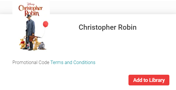 Christopher Robin Google TV HD Digital Code (2018) (Redeems in Google ...