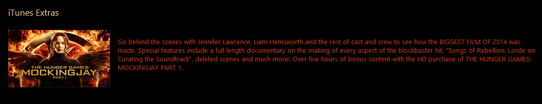 The Hunger Games: Mockingjay Part 1 iTunes Apple TV 4K Digital Code (2 ...